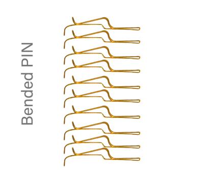 China BeCu C17200 Bend Pin with 0.25mm Thickness and 3μm Gold Plating for Electrical Connectors for sale
