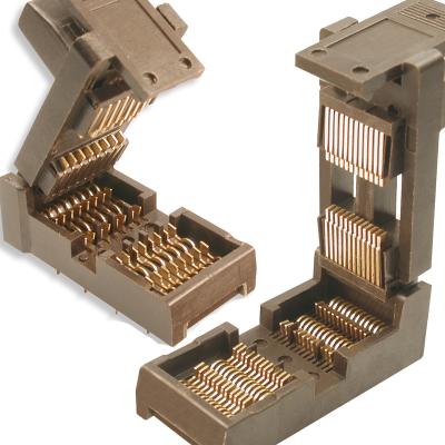 China Loranger Gull Wing Test Socket with 1000 Megaohms Insulation Resistance - Multiple Pitch Options from 0.4mm to 5.46mm for sale
