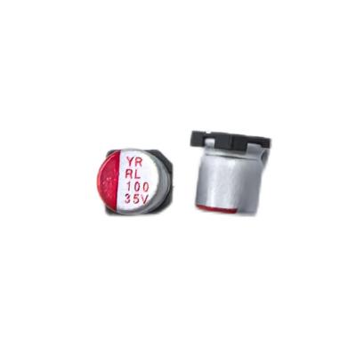 China 100μF/35V Low ESR Solid Polymer SMD Capacitor 6.3×7.7mm for Power Supply Circuits for sale