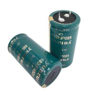 China Krunter 680uF 450V Snap-in Aluminum Electrolytic Capacitor 105°C Long Life Industrial Grade for sale