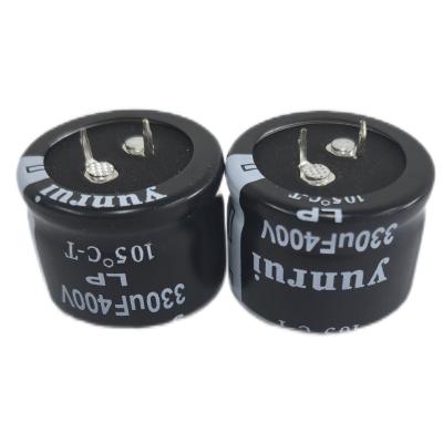 China Krunter 330µF 400V Snap-In Aluminum Electrolytic Capacitor 105°C High Voltage for sale
