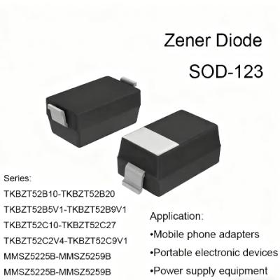 China SOD123 Zener Diodes 500mW Voltage Clamping Stable Reference for Automated Assembly for sale