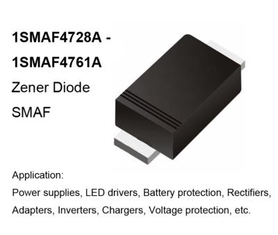 China SMAF Package 1W Zener Diodes 3.3V to 330V Voltage Regulation for Circuit Protection for sale