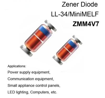 China ZMM4V7 LL-34 MiniMELF Zener Diode 500mW 4.7V Voltage Regulator Diode for sale