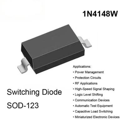 China 1N4148W SOD-123 Fast Switching Diode 100V 150mA Surface Mount for sale