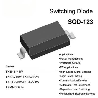 China SOD123 Fast Switching Diode 1N4148W 150mA 100V Surface Mount for Electronic Integration for sale