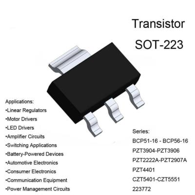 China SOT-223 Bipolar Transistors BCP51-16 to BCP56-16 1A 100V 3W Power Switching for sale