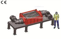 China Durable Scrap Rubber Plastic Waste Shredder Red Color Multi Choices Blade Materials for sale
