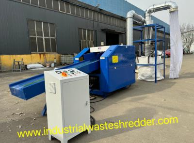 China Industrail Waste Fabric Scraps Grinder Machine With Blower Discharge Size Waste Blanket Shredder With CE for sale