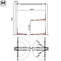 China 1850mm Height 2 Post Auto Lift 380V Safety Operation With 5 Tons Capacity for sale