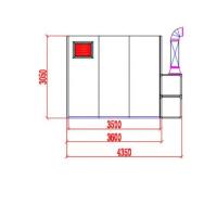 China 220V 1 Phrase Metal Car Paint Room 3.05m Height With 8 Pcs Lighting System for sale