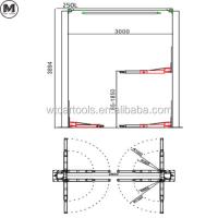 China 5000KGS 380v 2 Post Car Hoist Double Cylinder Hydraulic For SUV Minibus for sale