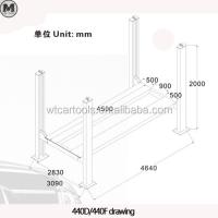 China 4000kgs Lifting Capacity 4 Post Car Hoist 4720mm Length 2.2KW Motor Power for sale