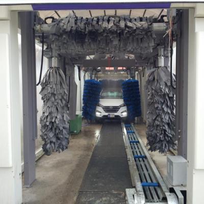 China Fully Automatic Tunnel Car Wash Machine High Pressure Car Wash Machine 10 Brushes Rollover Car Wash Systems PLC Control System for sale