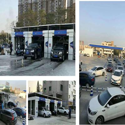 China Fully Automatic Tunnel Car Wash Machine High Pressure Car Wash Machine 10 Brushes Rollover Car Wash Systems PLC Control System for sale