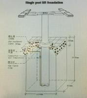 China Hydraulic Ground Hidden Design Single Post Car Lift 3500kg For Car Washing for sale