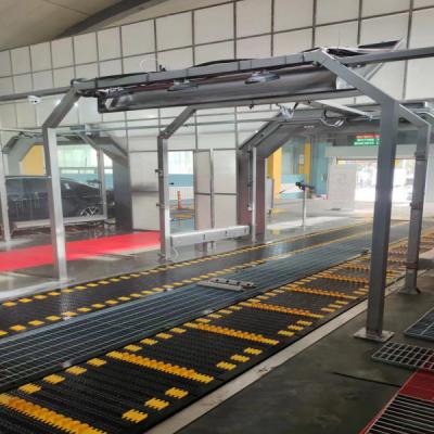China Flatbed Track Tunnel-Type Car Wash Machine 14 BRUSHES 25 METERS for sale