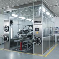 China Car Spray Booth with 40cm to 118cm Bench Height Featuring Optimal Ventilation and Safety Compliance for Automotive Painting for sale