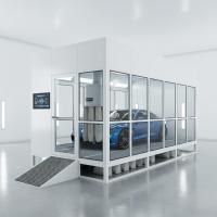 China Car Spray Booth with 300MM Basement Height Digital Control Panel and Filter Bag Intake for Automotive Painting for sale