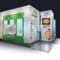 China LPG Turbo Fan Truck Paint Spray Booth 40 Pcs Infrared Lamps Heavy Duty Steel Structure Large Vehicle Painting Room for sale