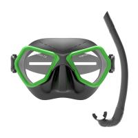China Professional Grade Free Diving Mask and Snorkel Set with Anti-Fog Toughened Glass Lens Snorkel Mask Set for sale