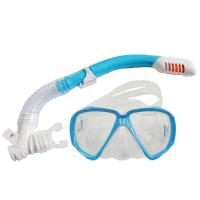 China Tempered Glass Mask Lens Snorkel Set for Kids Dry Snorkel and Seaview Snorkel Included Snorkel Mask Set for sale