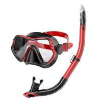 China Silicone Skirt Ladies Snorkel Set Dry Top Diving Mask Set Scuba Diving Equipment for sale