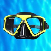 China Swimming Goggles No-breath Diving Glasses with Anti-fog Coating and Tempered Glass Lens Material for sale