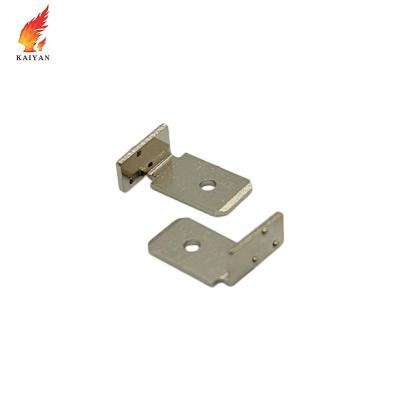 China L Shaped Nickel Plated Brass Electrical Terminals Corrosion Resistance Custom Thickness for sale