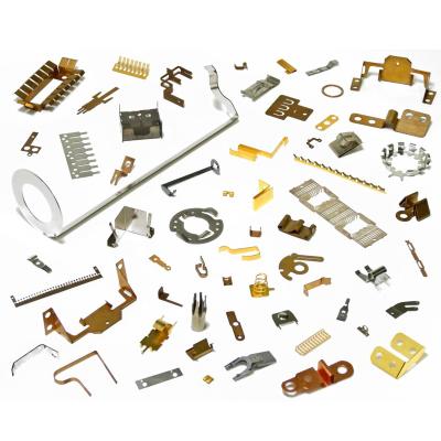 China Precision Sheet Metal Spring Clip Gold Plated Custom Metal Stamping Hardware Parts BeCu/SS/Phosphor Bronze +/-0.1mm Tolerance for sale