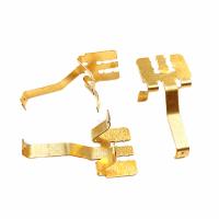 China OEM Custom Gold Plated Beryllium Copper Precision Stamped Spring Contact Clips for sale