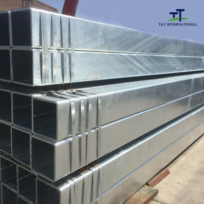 China Curtain Wall Galvanised Rectangular Box Section GB Standard Q195 Q235 Q345 for sale