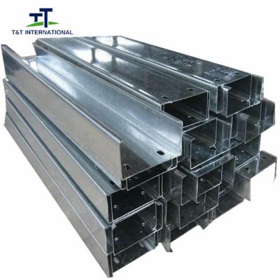 China U Shaped C Channel Galvanized Steel Anti Painting 1m-12m Length Thin Wall for sale