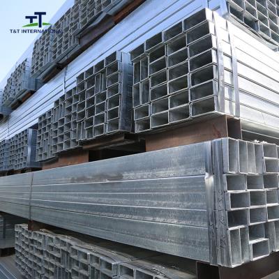 China 25*50mm SHS RHS Galvanized Rectangular Tubing High Weight Bearing With Grooves for sale