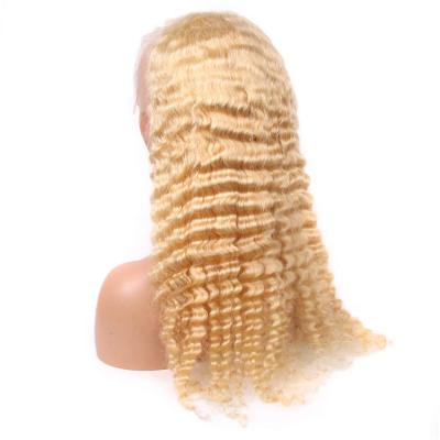 China Raw Virgin Deep Wave 613 Hd Lace Front Wig 13x4 Curly 100% human hair full lace wig brazilian 613 wig for sale