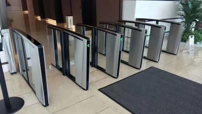 China Swing Barrier Turnstile featuring automatic arm open on power off and delayed close for emergency and operational safety for sale