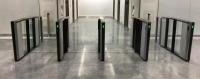 China Swing Barrier Turnstile featuring automatic arm open on power off and delayed close for emergency and operational safety for sale