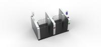 China 1400 X 10 X 1000 Mm Cabinet Size Speed Gate Barrier Turnstile Powered by DC 24 V Servo Drive for sale