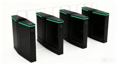 China Half Height Glass Sliding Speed Gates Turnstile with Card Reader Access Control for Airport for sale