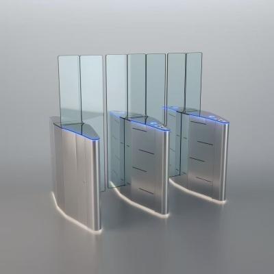 China Acrylic Glass Sliding Gate Turnstile Full Height Automatic Access Control Subway for sale