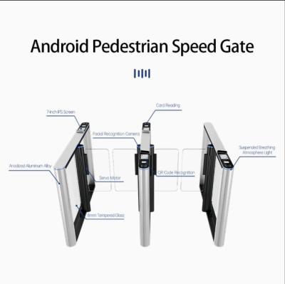 China Speed Gate Turnstile with Face Recognition Plus RFID Qr Code Reader Automatic Entrance for sale