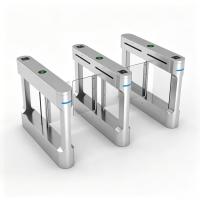 China Durable Swing Barrier Turnstile Featuring DC Brushless Motor and Integrated Card Reader for Entry Control for sale