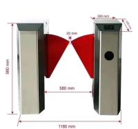 China Soft Wing SUS304 DC Motor Optical Barrier Turnstiles for sale
