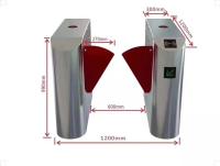 China Soft Wing SUS304 DC Motor Optical Barrier Turnstiles for sale