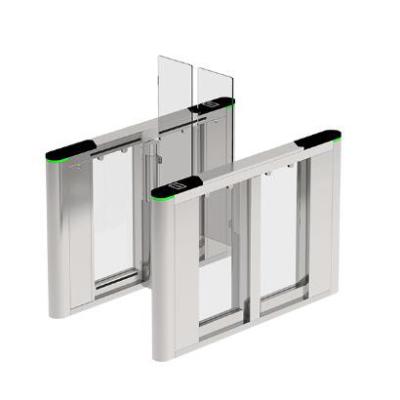 China Temperated Glass Full Height SUS316 Stainless Steel Swing Gate for sale