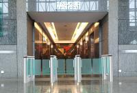 China 800mm Lane Half Height Swing Barrier Gate With Acrylic Leafs for sale