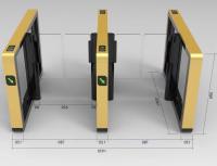 China Sever Motor Control Fastlane Pedestrian Swing Gate Glass Swing Barrier for sale