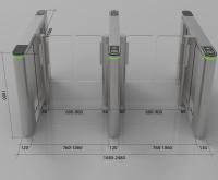China SUS 304 RFID Access Fastlane Speed Gate Turnstile With Servo Motor for sale