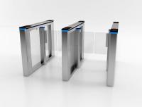 China Fastlane Tempered Glass Pedestrian Turnstile Gate Sever Motor Control for sale