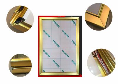 China Jewelry Display Advertising Light Box Picture Frame , Gold Color Led Poster Light Box  for sale